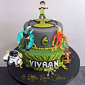 Figures Based on Ben Action Figures - 9PCS Toys Anime Character Figurines with Cake Toppers, Alien Hero Themed Party Decor Birthday Party Cake Decoration Supplies