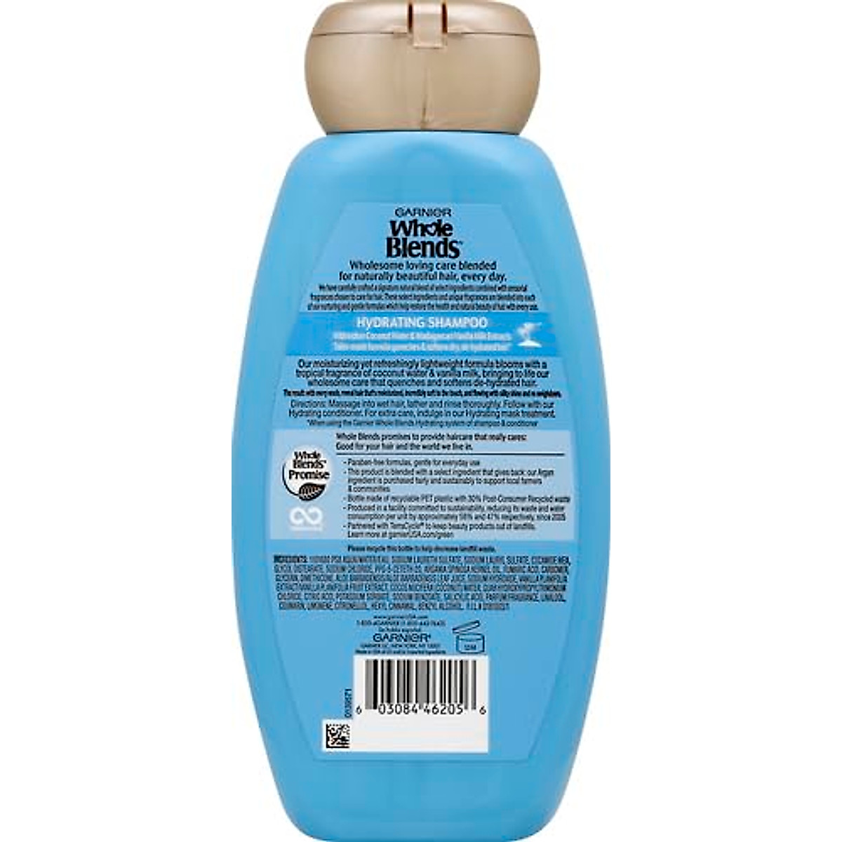 Garnier Whole Blends Shampoo with Coconut Water & Vanilla Milk Extracts, 12.5 fl. oz.