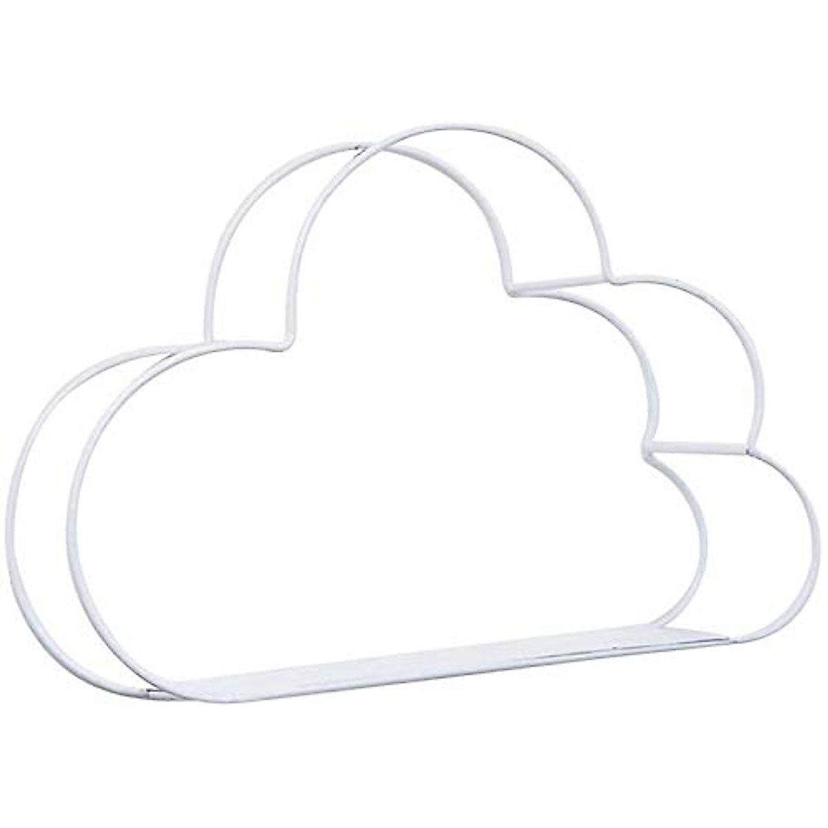 FRECI Metal Wall Hanging Storage Shelf Cloud-Shaped Wall Mount Hanging Organizer Suit for Bookshelf/Bathroom Storage Home Supplies - White