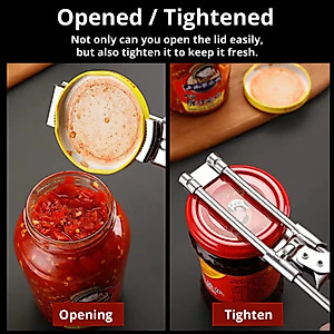 Adjustable Jar Opener, Multifunctional Stainless Steel Manual Bottle Opener, Can Opener Jar Lid Gripper, Lid Remover Tool, Kitchen Accessories For Seniors Chilren Women