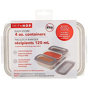 Skip Hop Baby Food Storage, Easy-Store 4oz. Containers, 3pack