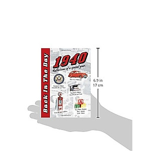 1940 Back In The Day - 24-page Greeting Card / Booklet with Envelope (5 x 7 Size) – Great for Birthdays, Anniversaries, Reunions, Graduations, Client & Corporate Gifts