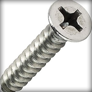 New Pack of 100 Pcs #2 x 3/8" inch Phillips-Drive Flat Head Sheet Metal Hardware Stainless Steel Metal Machine Screws Kit Set Warranity by Pr-Merchant