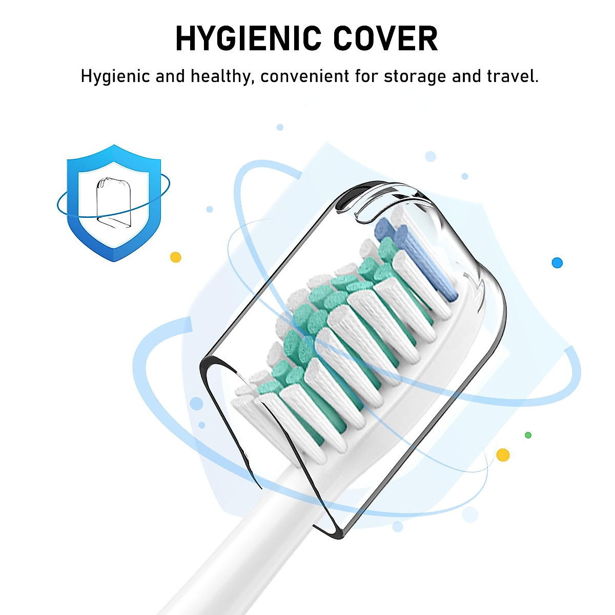 Toothbrush Heads for Philips Sonicare Replacement Brush Heads with Protective Cover Soft Dupont Bristles Electric Toothbrush Replacement Heads for Oral Health, 8 Pack