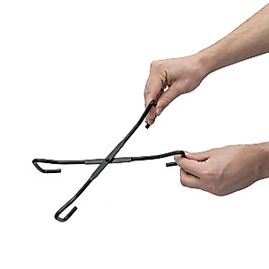 RAAKARRS Dutch Oven Lid Lifter and Folding Lid Stand - with Silicone Handle Grips, Heavy Duty Black-Coated Steel - Lift, Rotate and Support Dutch Oven Lids, for Outdoor, Picnic, and Campfire Cooking