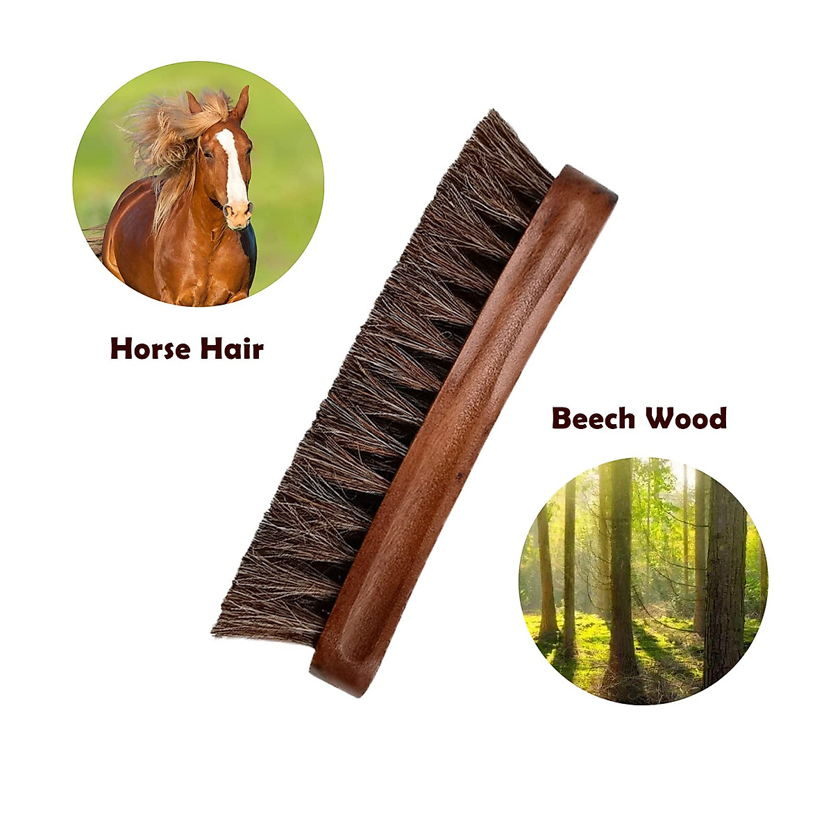 Let1be Horsehair Shoe Shine Brush,Polishing Cleaning Brush for Leather Shoes Boots Handbags Sofa,5.9*1.77*1.57 inch
