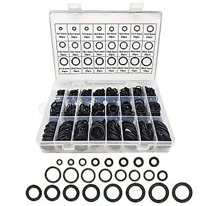 Boatsea 740pcs Rubber O Ring Assortment Kits 24 Sizes Sealing Gasket Washer Made of Nitrile Rubber NBR for Automotive Repair, Plumbing and Faucet, Air or Gas Connections, Resist Oil and Heat O-Rings