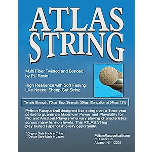 Python Atlas Deluxe Racquetball String (Natural, 17g) (42 ft.)