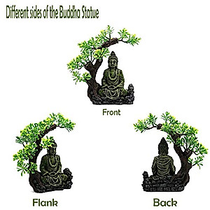 Tfwadmx Aquarium Buddha Statue Decoration Resin Furniture Ornament Underwater Landscape for Fish Rest Sleep