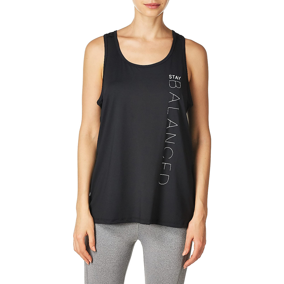 C9 Champion Women's Graphic Tank, EBONY/STAY BALANCED PLUS, XXL