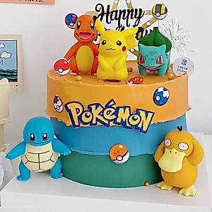 6 PCS Anime Action Figure Set Collection Pocket Monster Action Figure for Children's Toy Set Birthday Party Gift Idea Toys