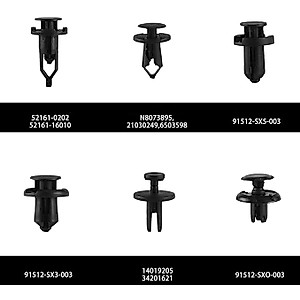 LivTee 120pcs Retainer Clips Push Type Fasteners 6.3mm 8mm 9mm 10mm Expansion Screws Replacement Kit Bumper Push Rivet Clips with Remover Tool