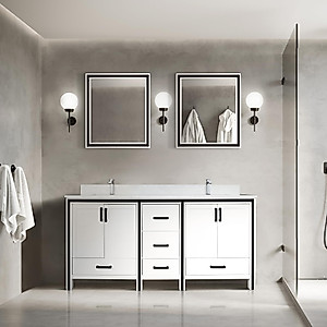 Bell+Modern Augustine 80 in W x 22 in D White Double Bath Vanity