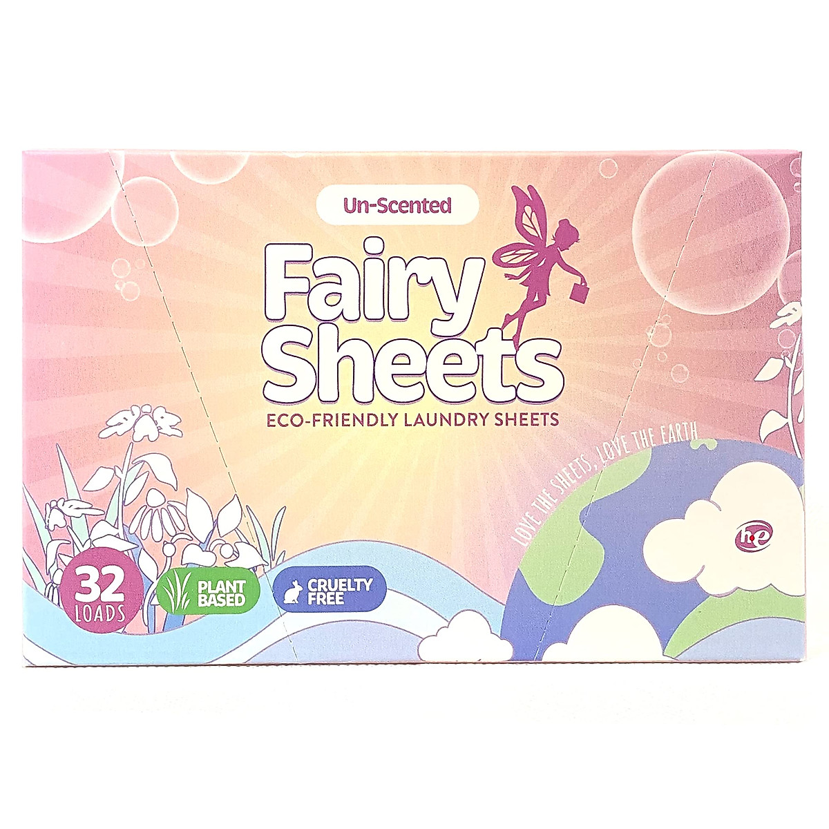 Fairy Sheets Laundry Detergent - Unscented - No Plastic Jug (32 Loads), Liquidless, Eco Friendly, Hypoallergenic, Great for Home & Travel, Made in Sweden