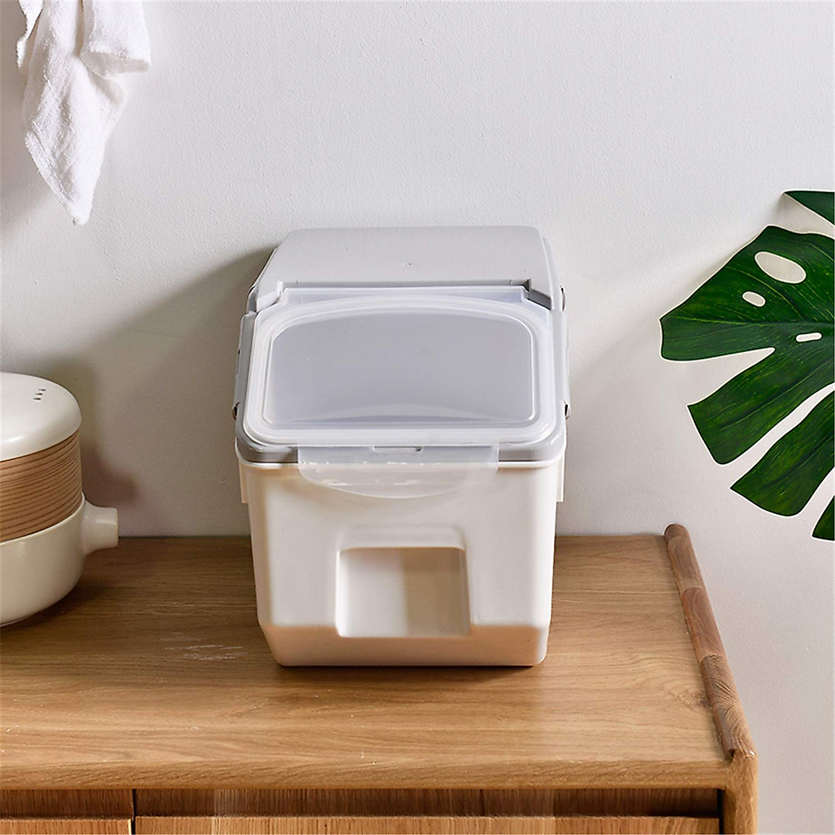 2-Pack Large Rice Storage Containers 10 Liter 340 oz Feed Bin Dog Food Storage Container Set Leak Proof Locking Lid