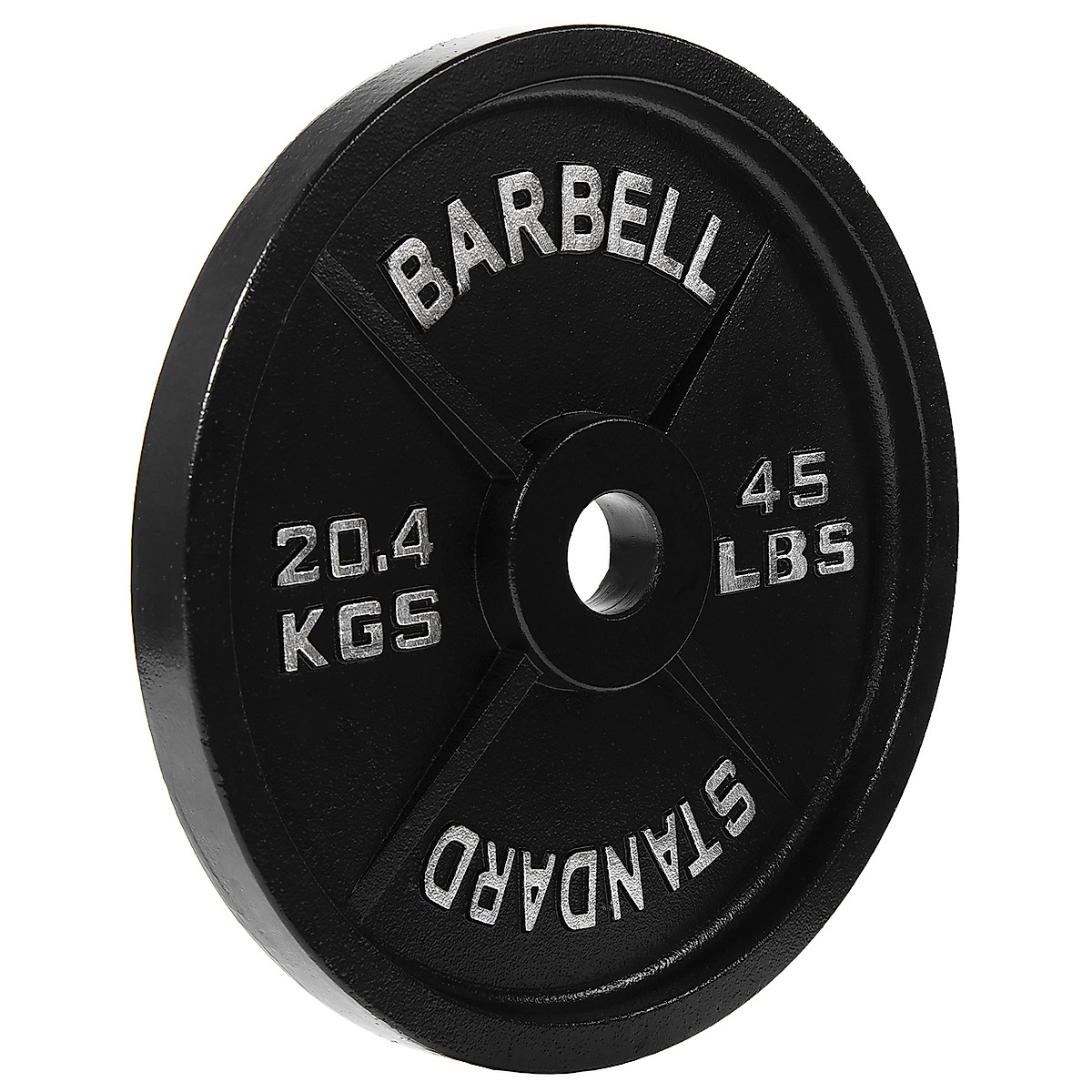 Signature Fitness Cast Iron Plate Weight Plate for Strength Training and Weightlifting, 2-Inch Center (Olympic), 45LB (Single)