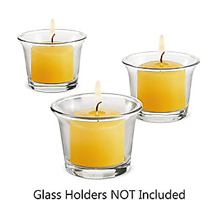 Votive Citronella Candles Summer Scented Indoor Outdoor Use - Authentic Citronella Oil - 10 Hour Burn time - Yellow, Set of 72 (Glass Holders Not Included)