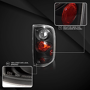 Autozensation Compatible with Ford F150 2004-2008, Black Housing Clear Lens Tail Lights, L+R Pair Taillight Assembly