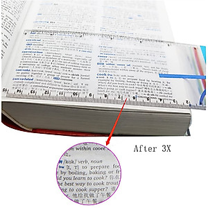 Magnifier Bookmark 3PCS Blue Magnifying Fresnel Lens Bookmarks with 6Inch Ruler,3X Magnifying Glass, for Reading Small Fonts, Maps and Books
