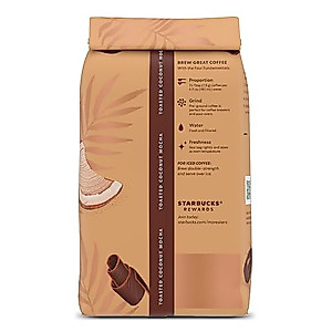 Starbucks Ground Coffee, Toasted Coconut Mocha Naturally Flavored Coffee, 100% Arabica, Limited Edition, 1 Bag (11 Oz)