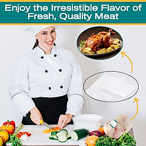 NuBliss Poultry Shrink Wrap Bags,13x18 Inches Poultry Heat Shrink Bags Freezer, Includes Zip Ties, Labels, and 2 Insert Straws, Thick Clear Shrink Wrap for Chicken, Meats, and Vegetables (30)