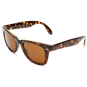 Ray-Ban Folding Wayfarer Sunglasses in Light Havana RB4105 710 50 50 Crystal Brown