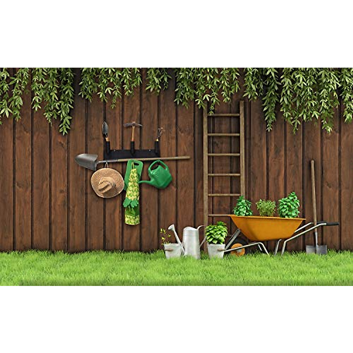 Poolmaster 35601 Mounted/Hanging Outdoor Backyard Garden Tool Organizer Storage Rack, Black