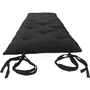 D&D Futon Furniture Full Size Black Traditional Japanese Floor Futon Mattresses 80 x 54 x 3, Foldable Cotton Cushion Mats, Yoga, Meditation