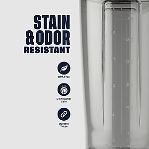 BlenderBottle Shaker Bottle Pro Series Perfect for Protein Shakes and Pre Workout, 28-Ounce, Pebble Grey