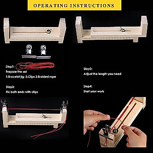 Crumye Wood Bracelet Jig,Clear Scale Bracelet Maker with 2 Clamp,DIY Wristband Rope Knot Braided Fixing Tools