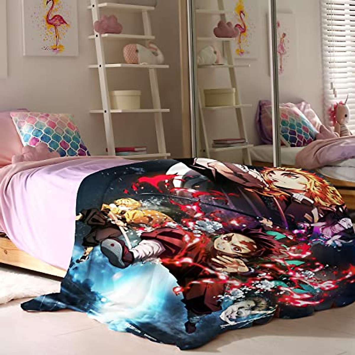 ESRBSO Anime Blanket,Thicker Flange Throw Blanket, Comfortable and Warm Blanket for Indoor or Outdoor Sports50×60inch