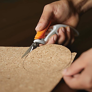 Fiskars Crafts Total Control Easy Action Precision Scissors (7, White/Grey