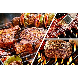 Hongso Porcelain Cast Iron Cooking Grid Grill Grates and Steel Heat Plates Replacement Kit for Charbroil 463268008 463244011 463212511 463224611, Kenmore 415.166579, Uniflame Gas Grill, PCF652-PPC3214