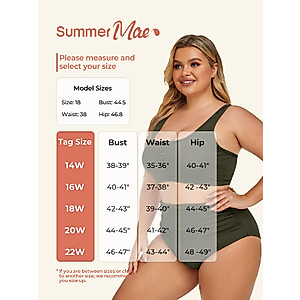 Summer Mae Plus Size Women Ribbed Bikini Set Two Piece High Waist Swimsuit Scoop Top Tummy Control Bathing Suit Swimwear Olive 22 Plus