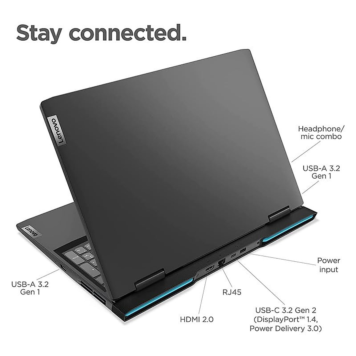 Lenovo Ideapad 3i Gaming 15.6" (1920x1080) FHD 120Hz Laptop, Intel Core i7-12700H, 32GB RAM 2TB PCIe SSD, GeForce RTX 3050Ti Graphics, Backlit Keyboard, Onyx Grey,TWE HDMI Cable