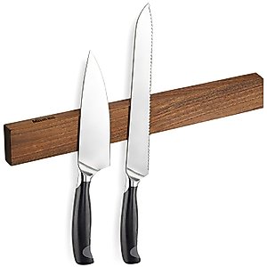 Mr.Art Wood Magnetic Wooden Kitchen Knife Holder Strip Bar, Size 16” – Store Knives and Tools Efficiently, Versatile and Multipurpose, 100% Natural Walnut Wood