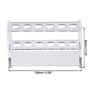 uxcell Acrylic Test Tube Holder Rack 6 Wells for 10ml Centrifuge Tubes Clear