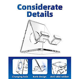 TOPGO Acrylic Cell Phone Stand, Clear Phone Holder for Desk, Office Desktop, Bedside Table, Compatible with iPhone 14/Samsung/Smartphones/iPad Mini