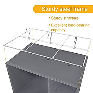Libeder Shoe Organizer for Closet, 15 Shelf Hanging Closet Storage Shelves - 10 Shoe Rack Organizer and 5 Compartment for Clothes with 6 Side Mesh Pockets for Scarves Socks,Gloves Grey