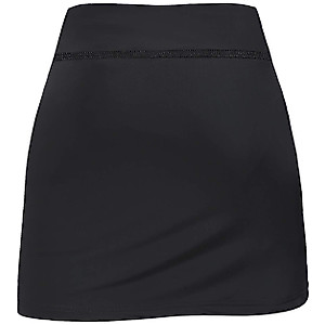 BLEVONH Womens Summer Tennis Skirts with Shorts Underneath, Pickleball, Athletic, Workout and Golf Skorts with Pockets Black Medium