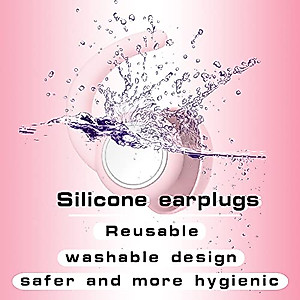 Noise Cancelling Earplugs for Sleep, Reusable Ear Plugs for Sleeping Snoring, Concerts, Swimming, Ear Plugs for Noise Reduction, Silicone Earplugs Sound Blocking Sleeping (Pink)