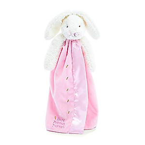 Bunnies By The Bay "Blossom Bunny" Buddy Blanket - 16" Stuffed Bunny and Baby Security Blanket - Super Soft Velour with Satin Lining