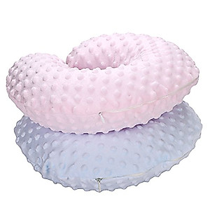 Neck Pillows Kids Travel Pillow Inflatable Head Support Pillow Cute Cozy U Shape Neck Pillow for Car Seat Airplanes Train Soft Washable Chin Neck Support Pillow for Toddler Boys Girls (Pink)