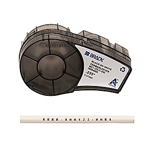 Brady Authentic (M21-125-C-342) PermaSleeve Heat Shrink Tubing for Control and Electrical Panels, Wire Harness, Black on White-For M210, M210-LAB, M211, BMP21-PLUS and BMP21-LAB Printers, .235"W 7' L