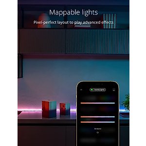 Twinkly Line Extension Kit 5ft, Magnetic and Adhesive Multicolor LED Strip, Pair It with Line Starter Kit, Compatible with Alexa, and Google Home, 16 M+ Colors, App Mapping, Black Wire