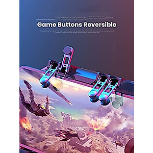 TEESSO PUBG Gaming Controller, Gaming Triggers, Mobile Phone Cooler, 6 Fingers Shooting Triggers with Cooling fan, Semiconductor Radiators, Joystick for iPhone,compatible with Call of Duty, Fortnite