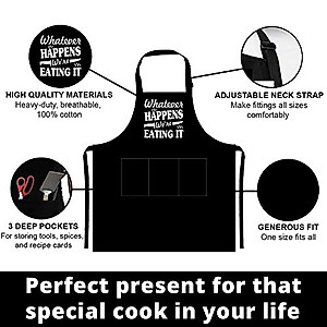 NewEleven Aprons For Men With Pockets - Birthday Gifts For Men, Dad, Husband, Grandpa, Uncle, Brother - Funny Apron For Dad, Husband, Grandpa, Uncle, Boyfriend - Cooking apron, Bbq apron, Grill Apron