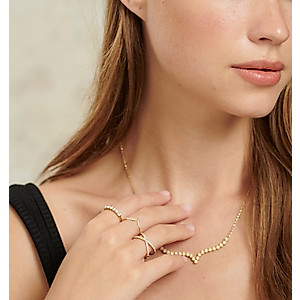 OPFIV 10Pcs 14K Gold Plated Stacking Rings for Women Teen Cubic Zirconia Wave Knot Love Heart Stackable Thin Gold Ring Plain Statement Band Promise Eternity Bands Ring Comfort Fit Size 6-9