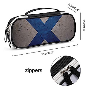 Vintage Flag of Scotland Printed Pencil Case Bag Stationery Pouch with Handle Portable Makeup Bag Desk Organizer
