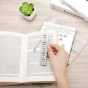 Coworker Leaving Gift Coworker Bookmark Going Away Gifts for Colleague Friends Boss Coworkers Thank You Gifts for Christmas Birthday, Chance Made Us Colleagues Metal Book Page Marker with Pendant